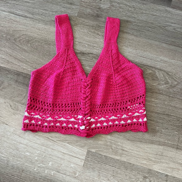 Jolie & Joy by FCT With Love | Tops | Jolie Joy Knit Crochet Crop Tank ...